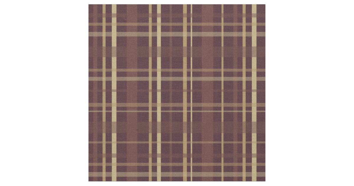 Brown Plaid Fabric | Zazzle
