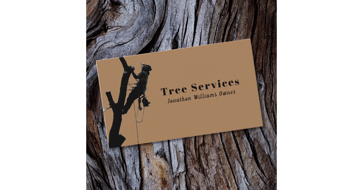 Brown Professional Tree Trimming Service Business Card | Zazzle
