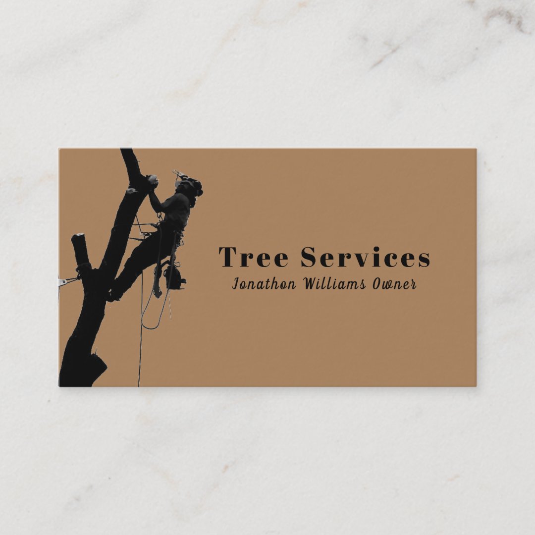 Brown Professional Tree Trimming Service Business Card | Zazzle