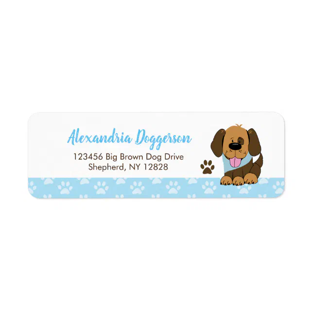 Brown Puppy Dog Custom Address Labels | Zazzle
