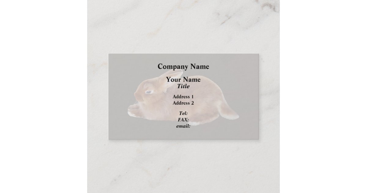 Brown Rabbit Business Card | Zazzle