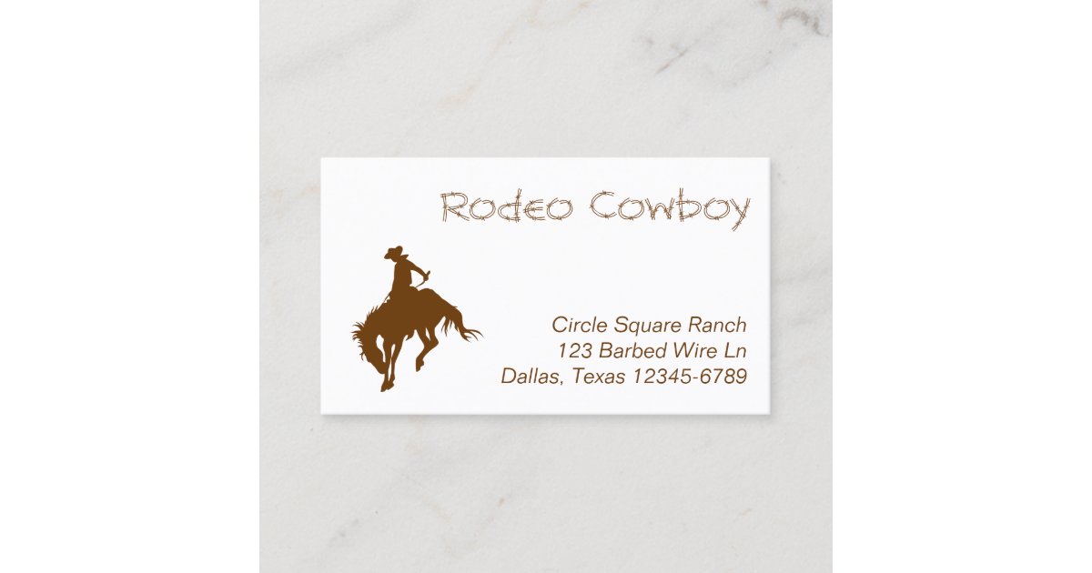 Brown Rodeo Cowboy Business Card | Zazzle