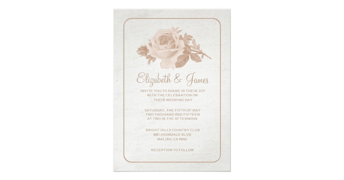 Brown Rustic Floral/Flower Wedding Invitations