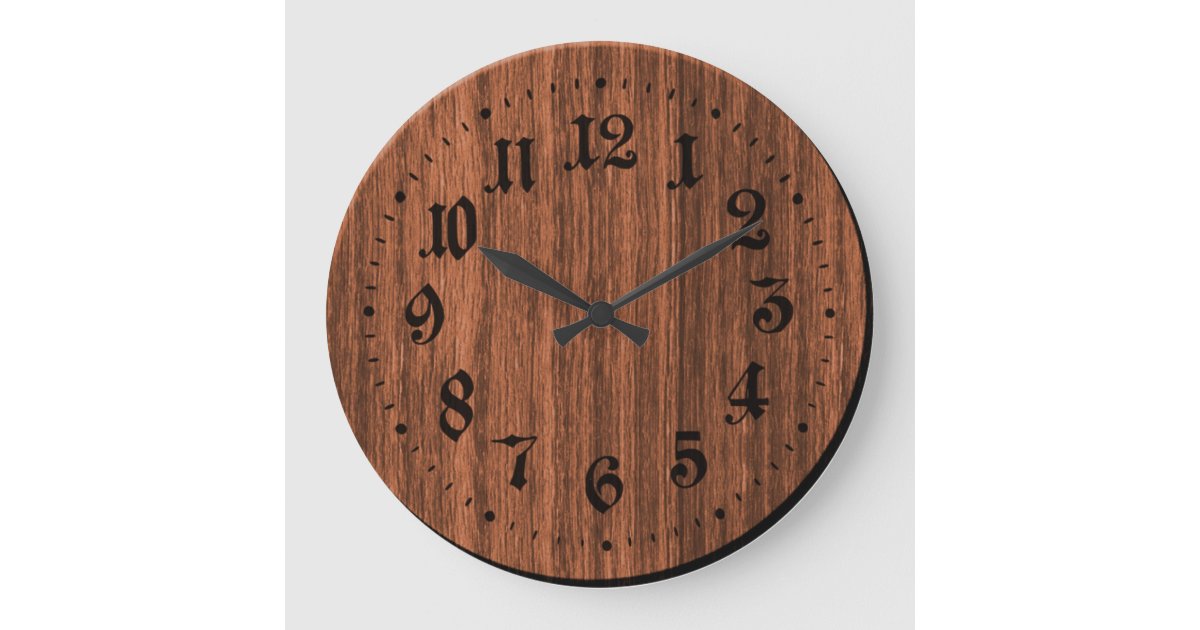 Brown Rustic Wooden Clock | Zazzle