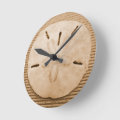 Brown Sand Dollar Round Clock | Zazzle