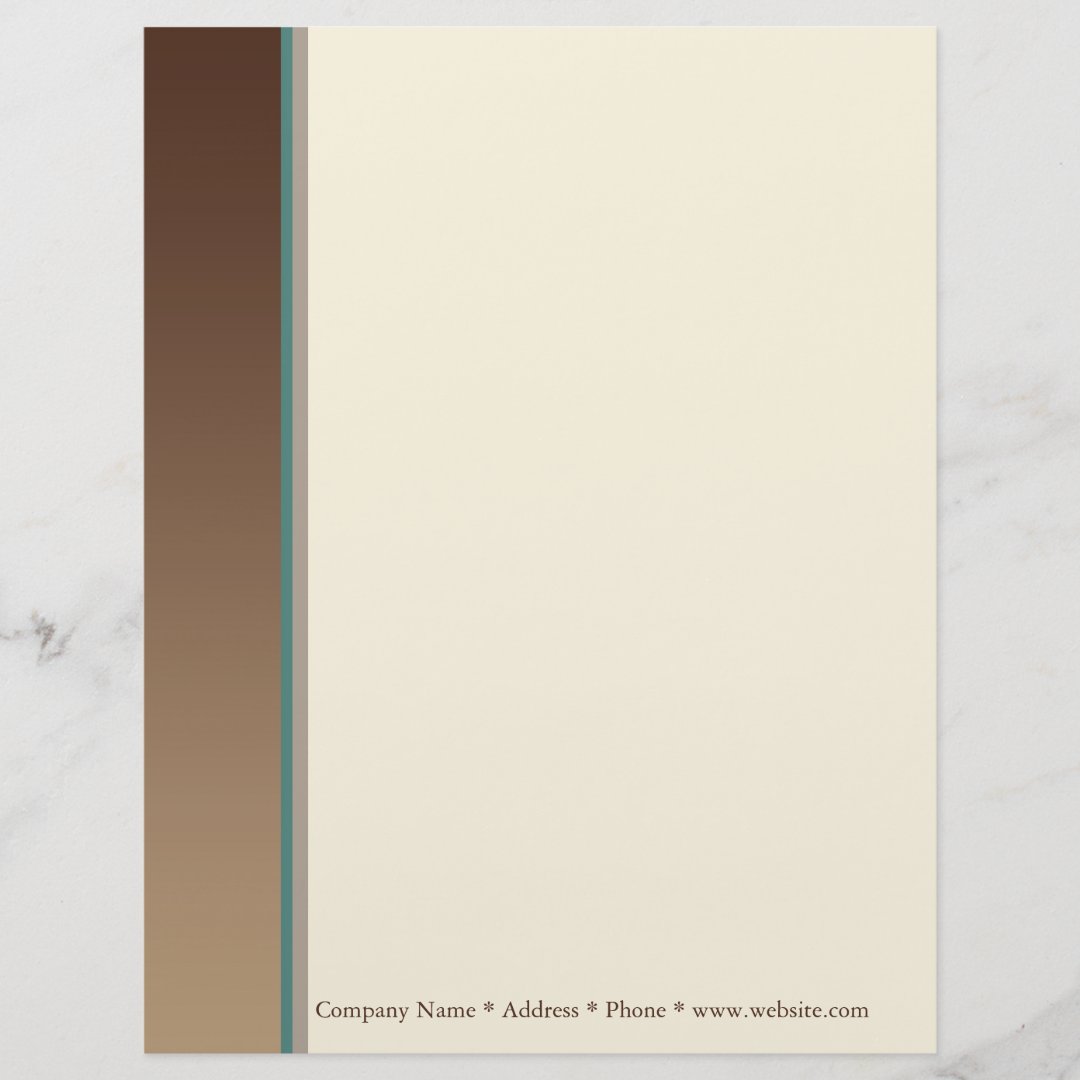 Brown Side Border Business Letterhead | Zazzle