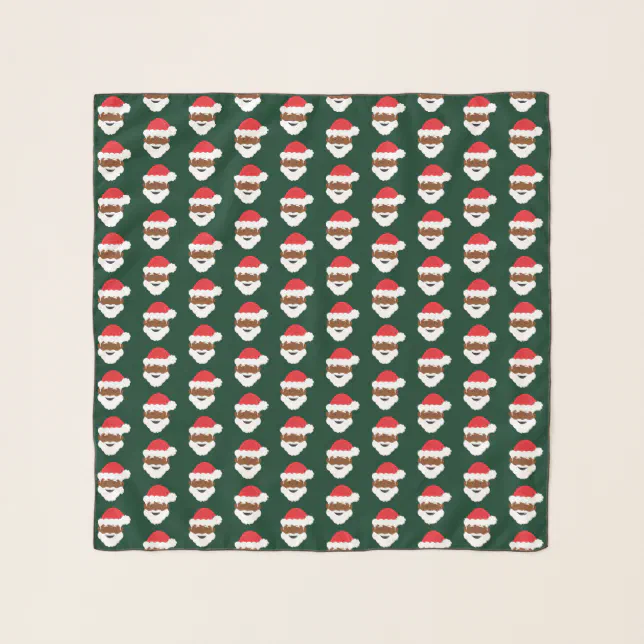 Brown Skin Black Santa Claus Christmas Scarf | Zazzle
