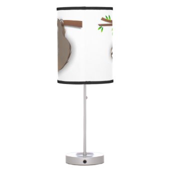 Brown Sleeping Sloths Hanging on a Branch Table Lamp | Zazzle