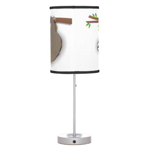 Brown Sleeping Sloths Hanging on a Branch Table Lamp | Zazzle