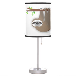 Brown Sleeping Sloths Hanging on a Branch Table Lamp | Zazzle