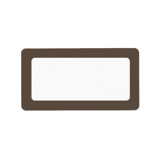 Brown solid color border blank label | Zazzle