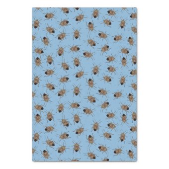 Brown Stink Bugs on Light Blue Patterned Tissue Paper | Zazzle