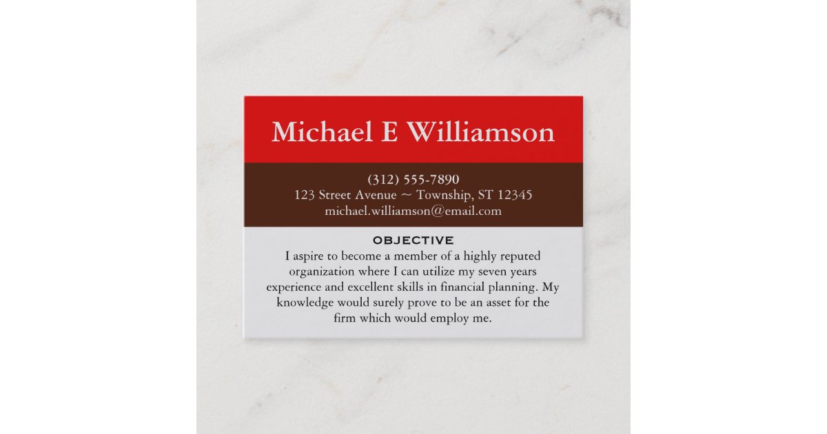 Brown Stripe Red RESUME Business Cards | Zazzle