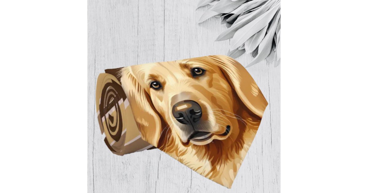 Brown Striped Golden Retriever Labrador Neck Tie | Zazzle