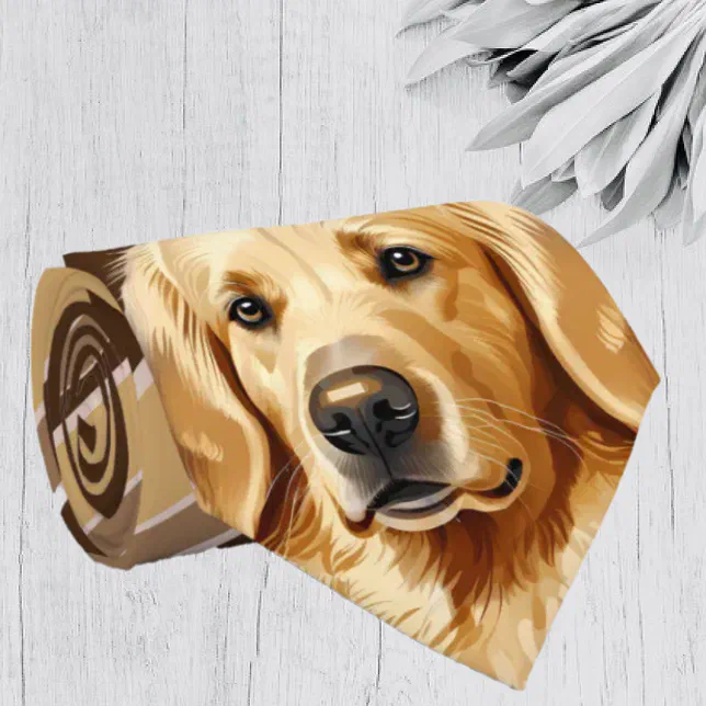 Brown Striped Golden Retriever Labrador Neck Tie | Zazzle