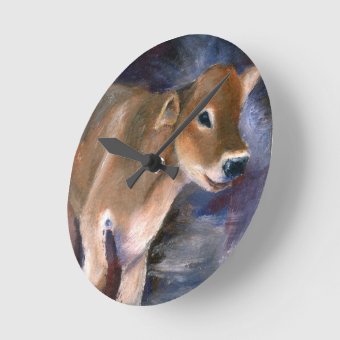Brown Swiss Calf Wall Clock | Zazzle