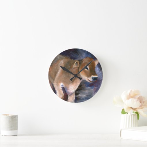 Brown Swiss Calf Wall Clock | Zazzle