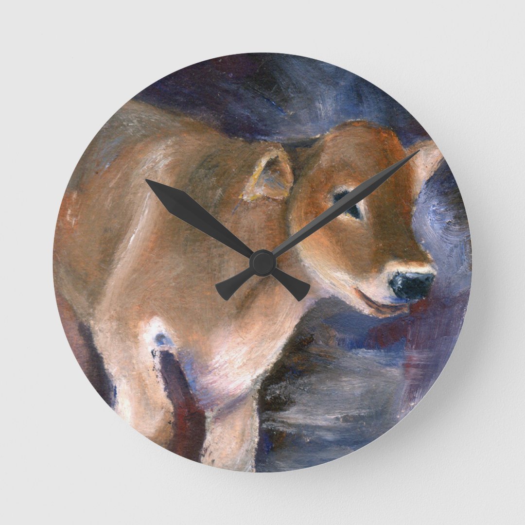 Brown Swiss Calf Wall Clock | Zazzle