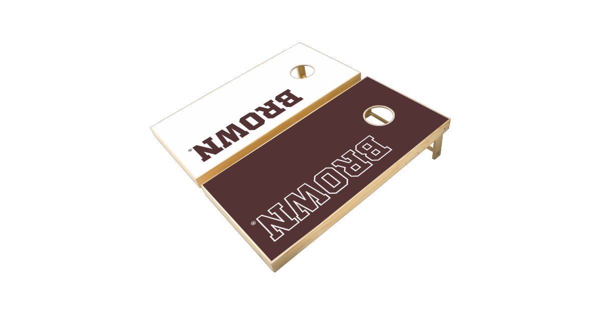 Brown Text Logo Cornhole Set | Zazzle