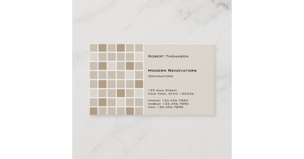 Brown Tile Business Card | Zazzle