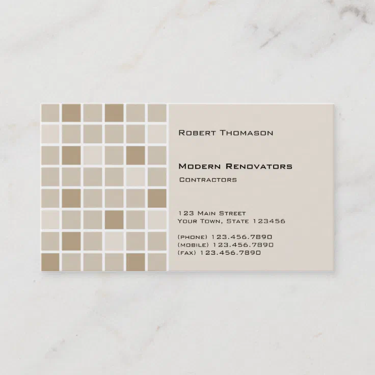 Brown Tile Business Card | Zazzle