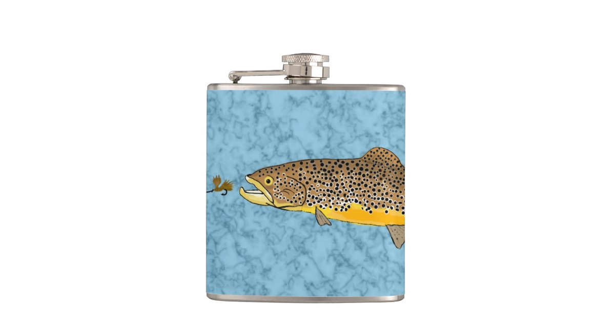 Brown Trout Fishing Flask | Zazzle