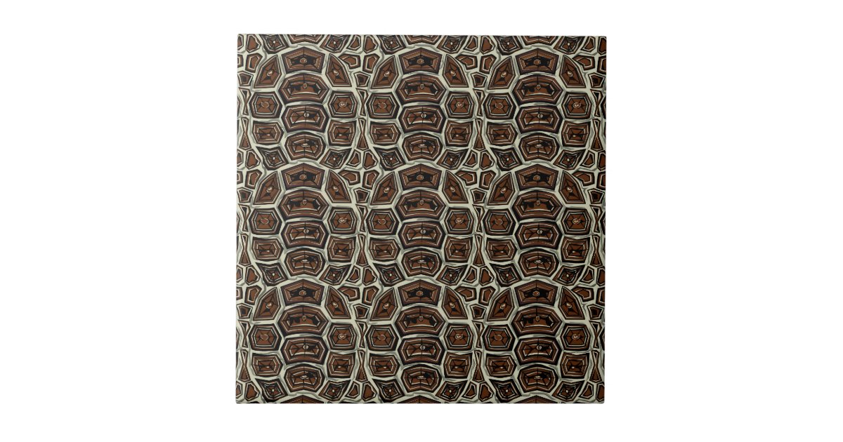 Brown Turtle Shell Pattern Tile | Zazzle