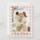 Brown Watercolor Gingham Arch Photo Holiday Card | Zazzle