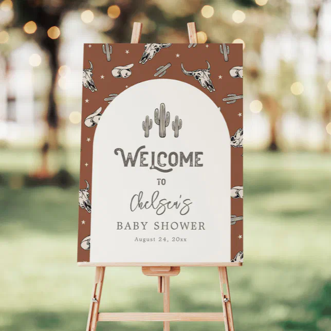 Brown Western Baby Shower Welcome Sign | Zazzle