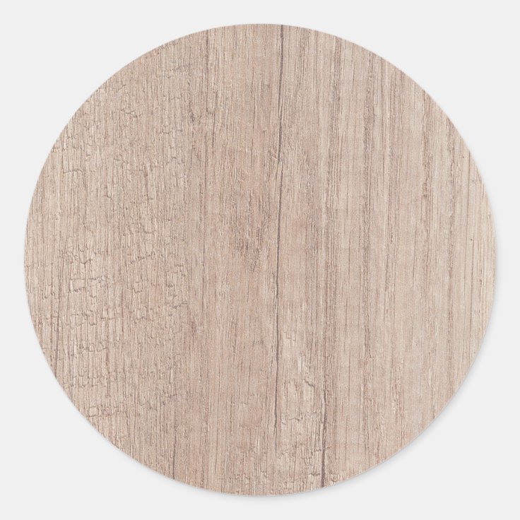 Brown Wood Board Look Blank Elegant Template Classic Round Sticker | Zazzle