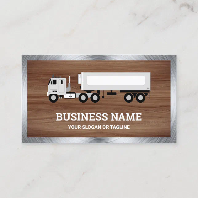 Brown Wood Grain Logistics Transport Truck Trailer Business Card | Zazzle