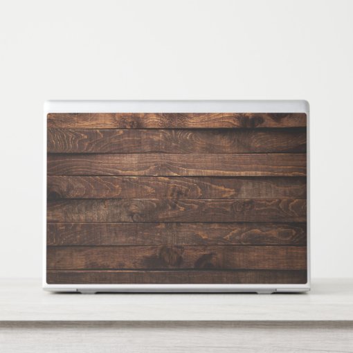 Brown Wood HP Laptop Skin | Zazzle