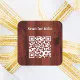 Brown wood QR code Square Sticker | Zazzle