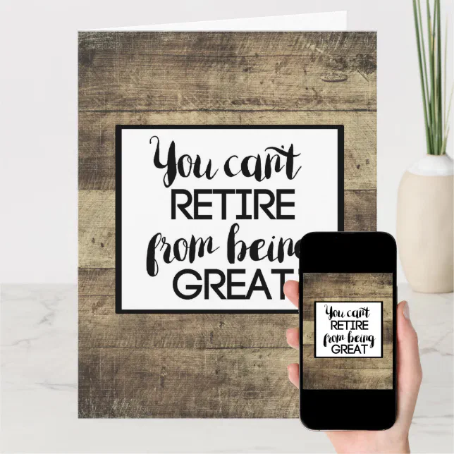 Brown Wood Rustic Retirement Card | Zazzle