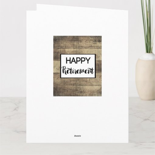 Brown Wood Rustic Retirement Card | Zazzle