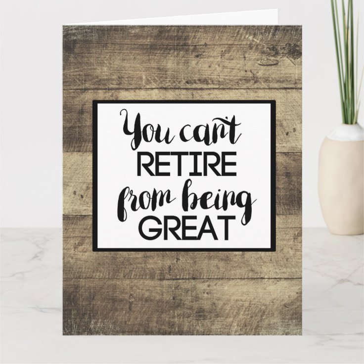 Brown Wood Rustic Retirement Card | Zazzle