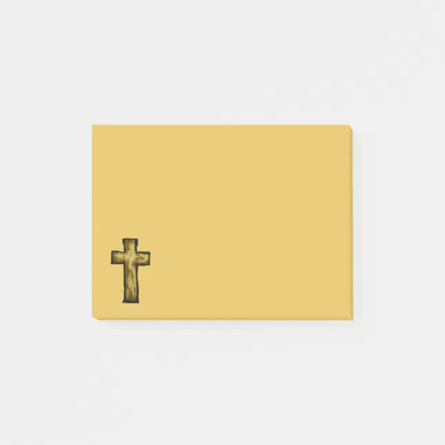 Brown Wooden Cross Illustration Post-it Notes | Zazzle