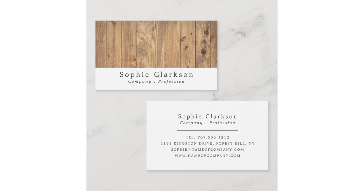 Brown Wooden Planks Effect, Rustic Business Card | Zazzle