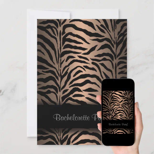 Brown Zebra Bachelorette Party Invitations Zazzle