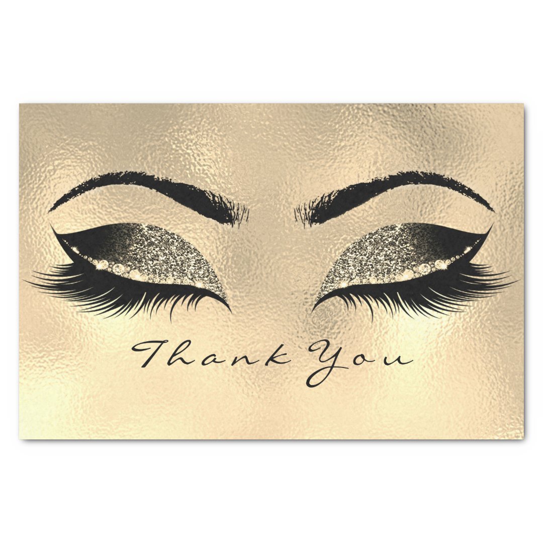 Browns Gold Sepia Glitter Thank You Eyes Lashes Tissue Paper | Zazzle
