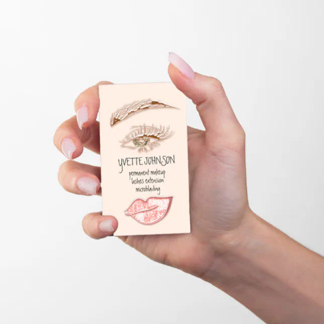 Brows Makeup Logo QRCode Powder Lip ocean Eyelash Business Card | Zazzle