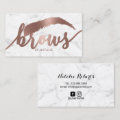 Brows Typography Eyebrow Salon Microblading Marble Business Card | Zazzle