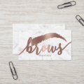 Brows Typography Eyebrow Salon Microblading Marble Business Card | Zazzle