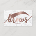 Brows Typography Eyebrow Salon Microblading Marble Business Card | Zazzle