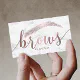 Brows Typography Eyebrow Salon Microblading Marble Business Card | Zazzle