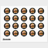 Brr-ger Funny Freezing Burger Pun Dark BG Classic Round Sticker | Zazzle