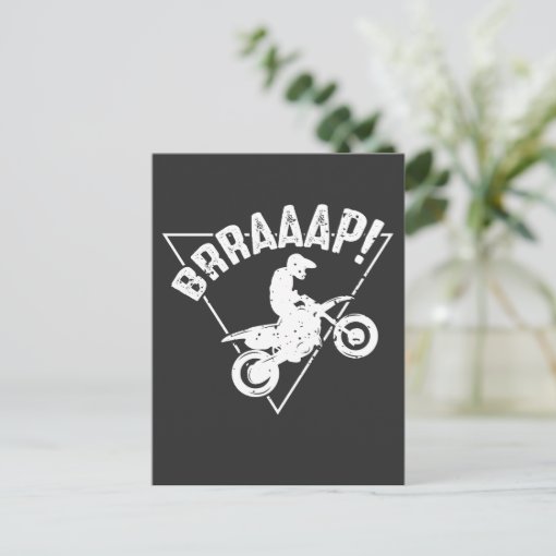 Brraaap Funny Dirt Bike Motocross Rider Postcard | Zazzle