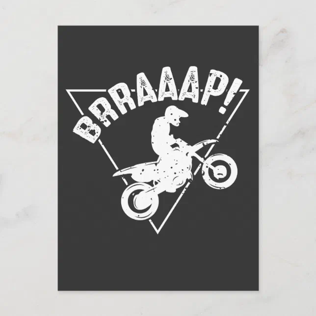 Brraaap Funny Dirt Bike Motocross Rider Postcard | Zazzle