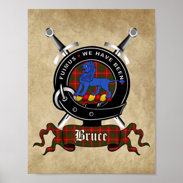 Bruce Clan Badge & Tartan 8.5x11 Poster | Zazzle.com