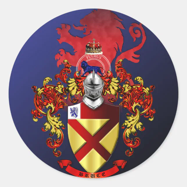 Bruce Coat of Arms sticker | Zazzle